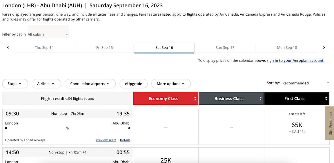 FlyerTalk Forums - Complaints about lack of partner availability on Aeroplan (2022-23)