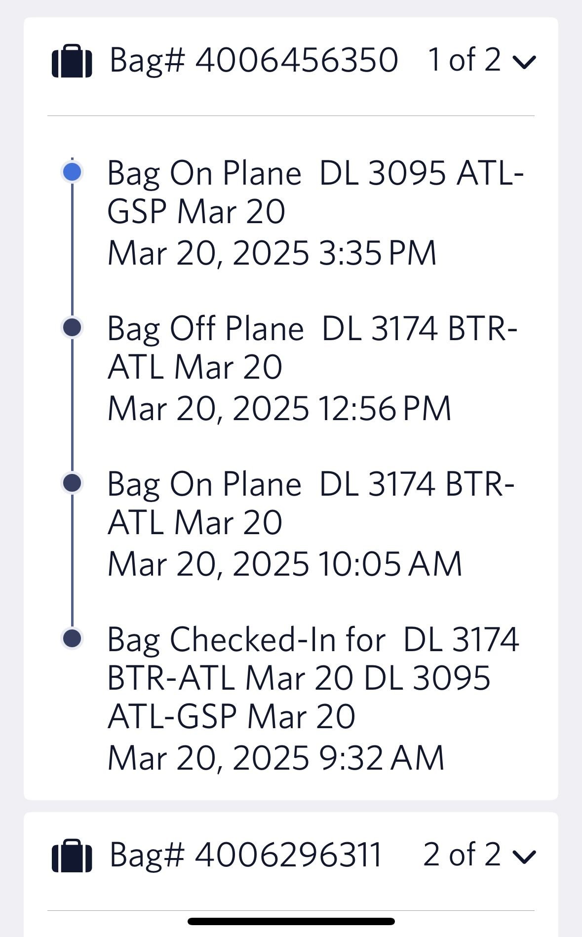 Baggage Notifications When I Did Not Check a Bag - FlyerTalk Forums