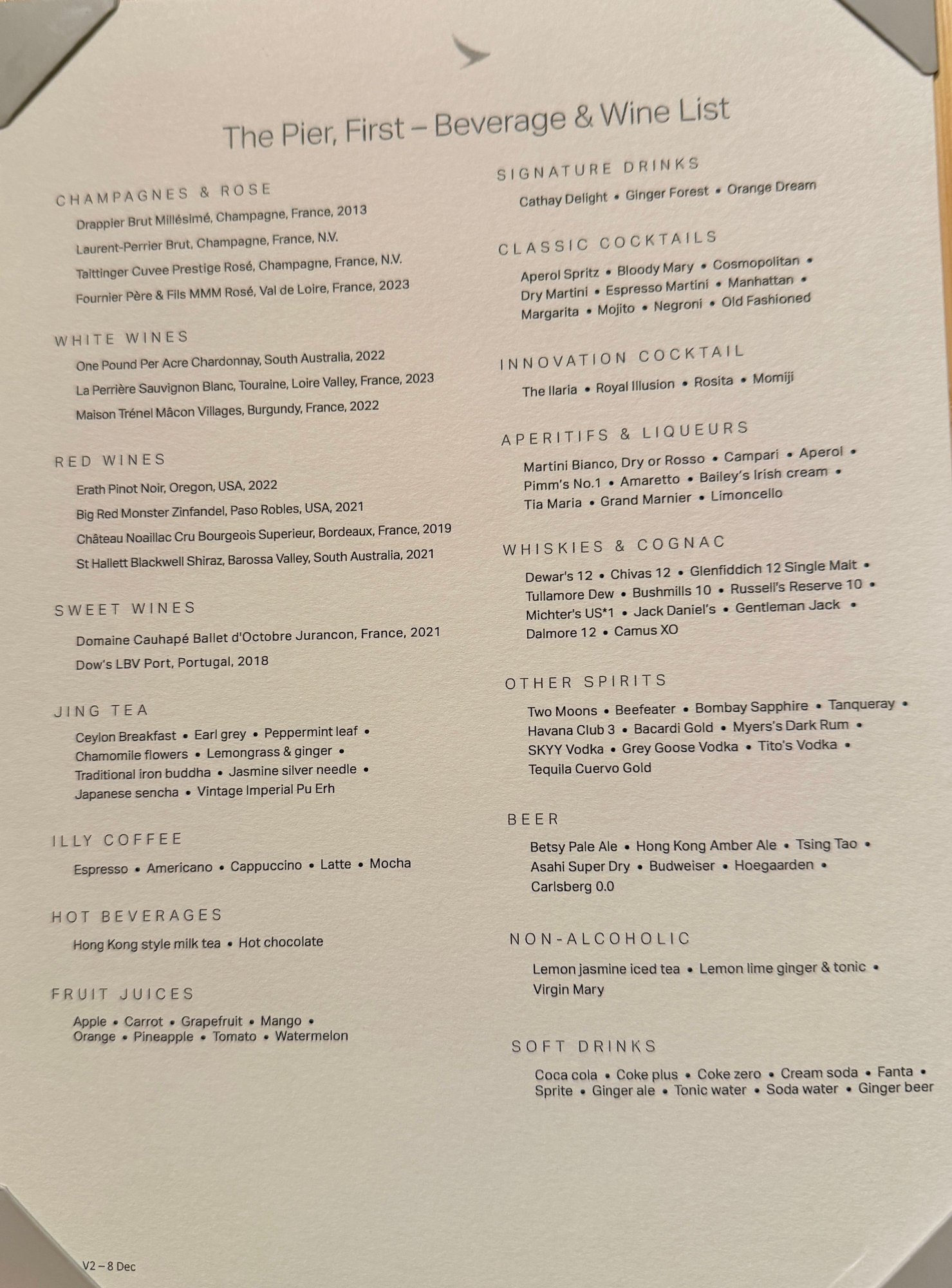 First Class Lounge Menus - Page 28 - FlyerTalk Forums