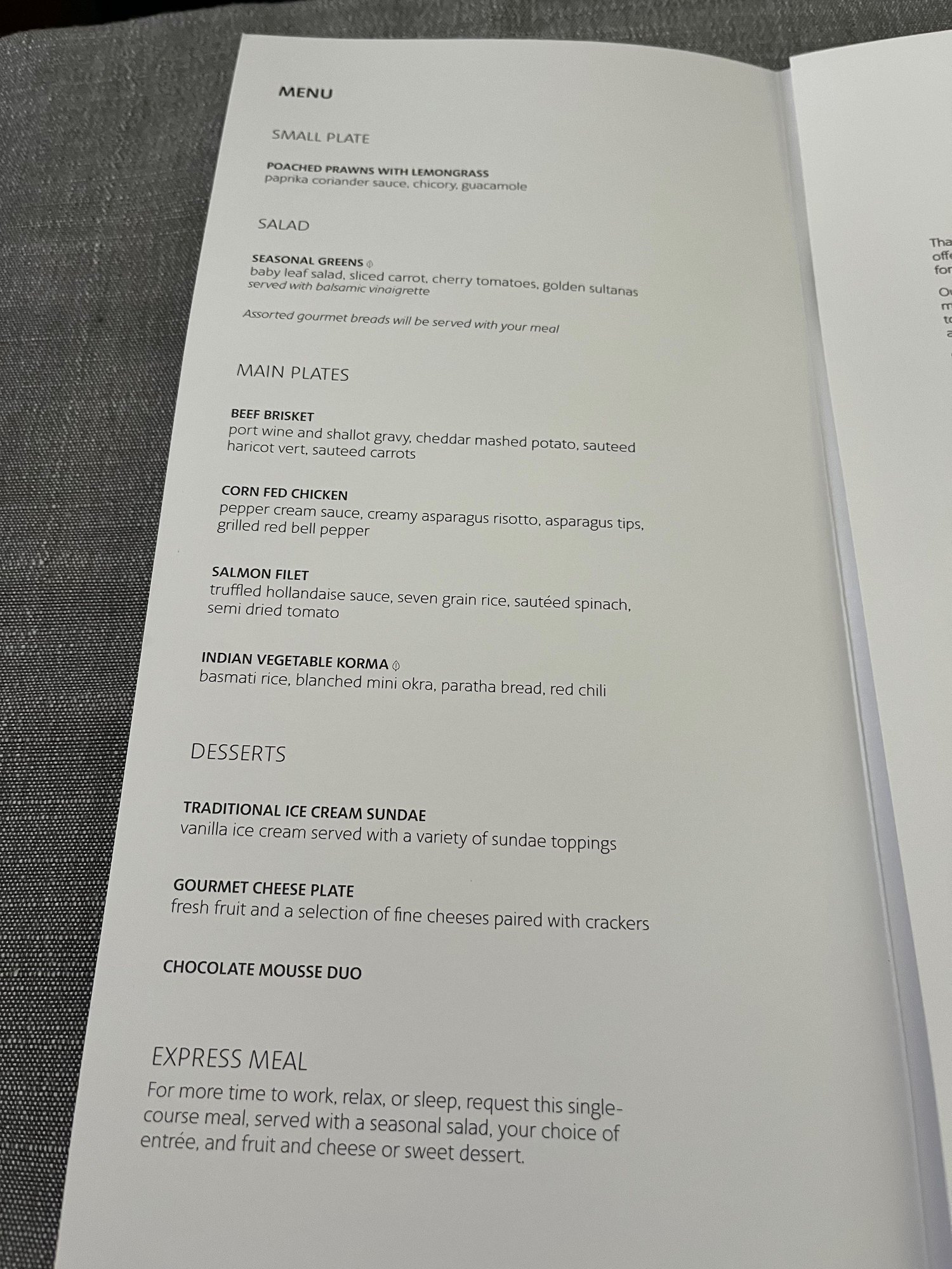 2023 AA International Meal / Meals - menu / photos / etc. (master ...