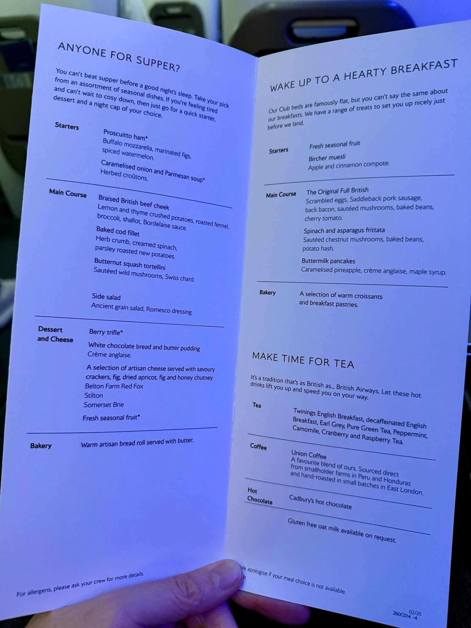 Long haul in-flight catering 2025 | Club World - Page 10 - FlyerTalk Forums