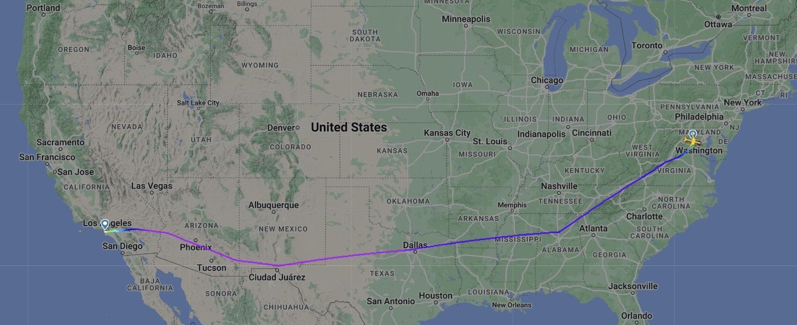 IAD to SFO through the Deep South (unusual flight routing) - FlyerTalk ...