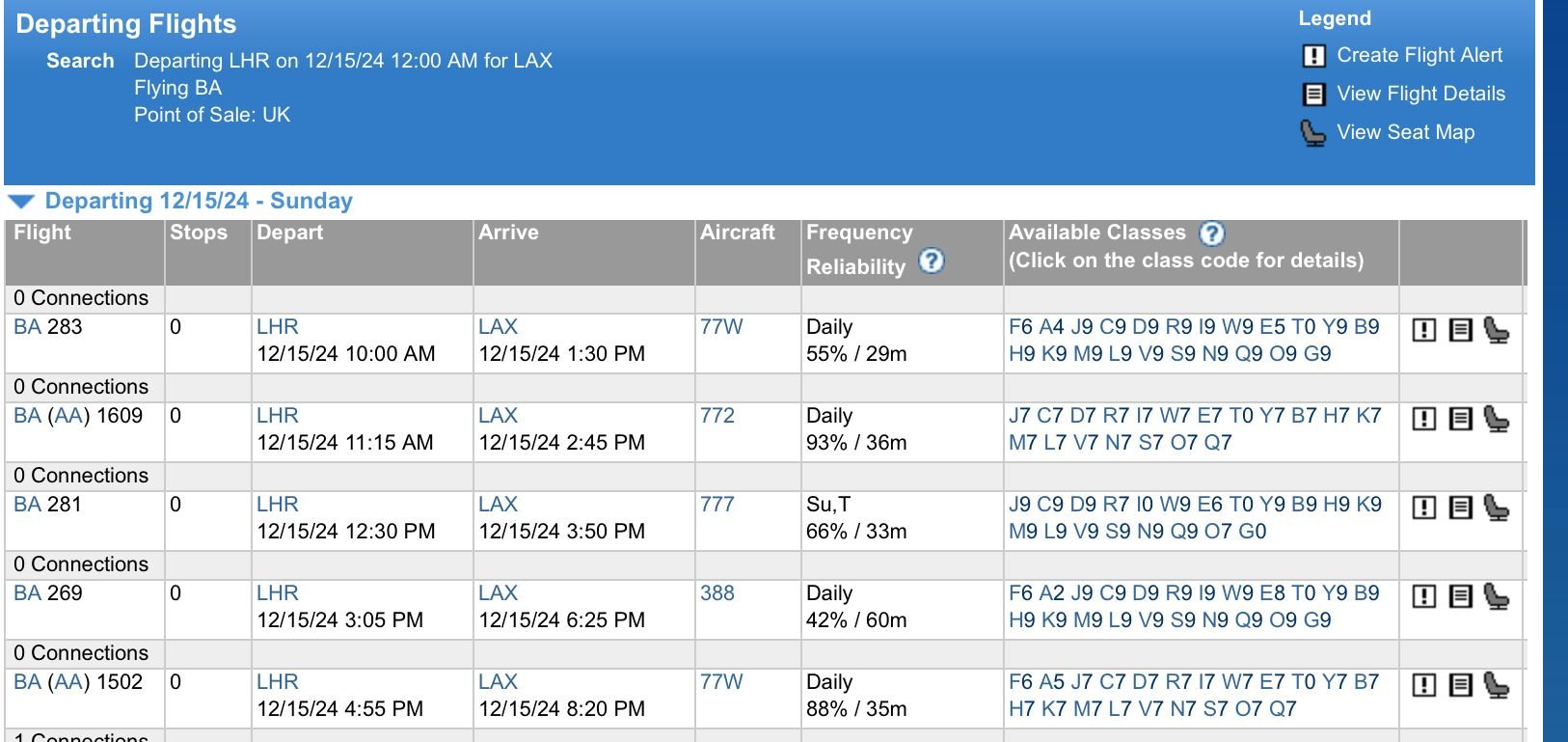 FlyerTalk Forums - Help to check BA seat availability and BA flight ...