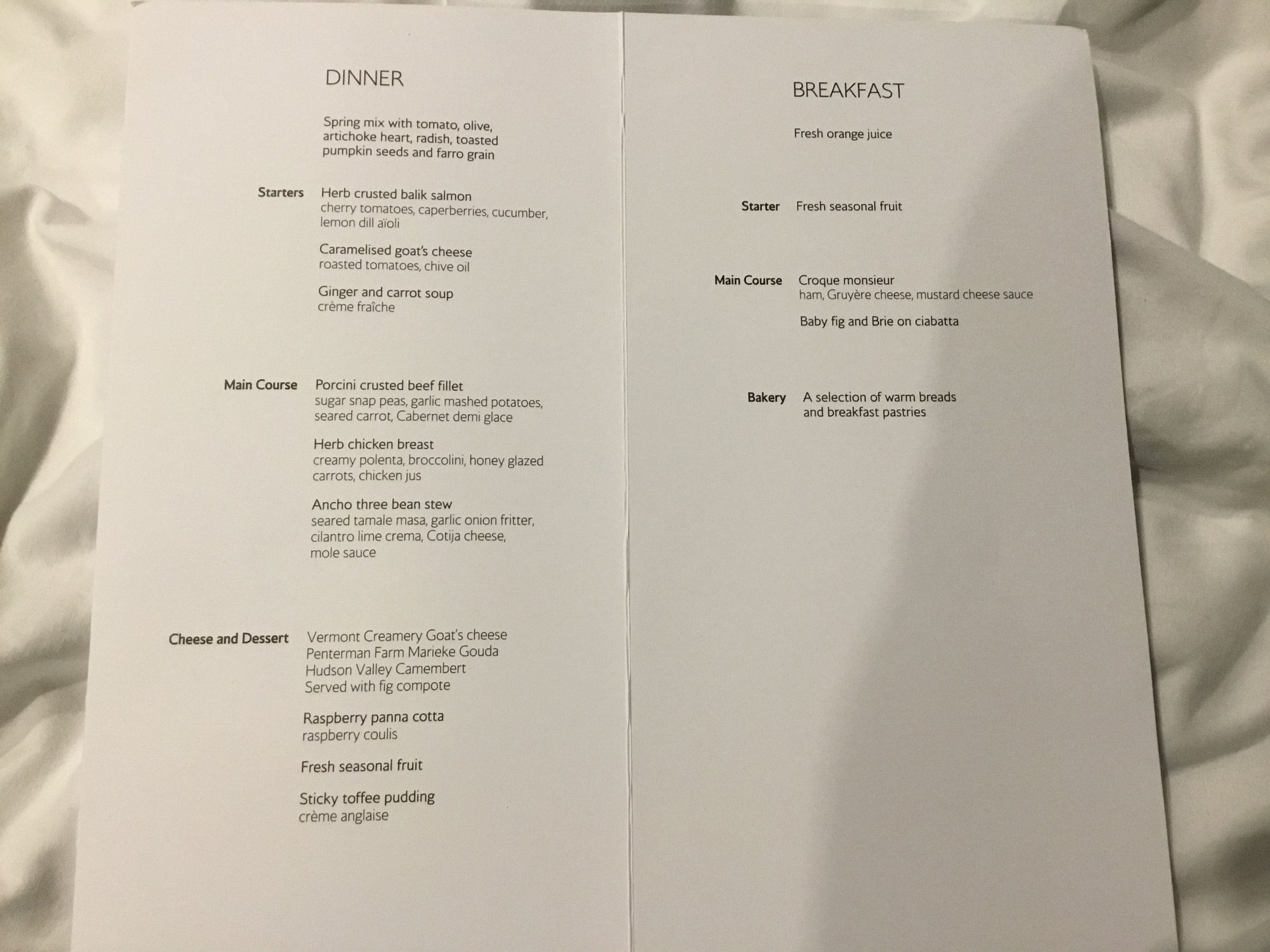 Club World dining - restoration of full menu - 28 October 2022 - Page ...