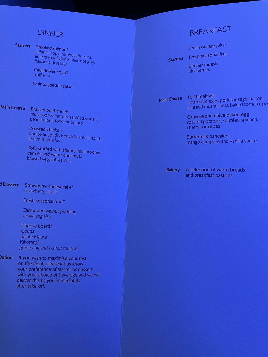 Club World dining - restoration of full menu - 28 October 2022 - Page ...