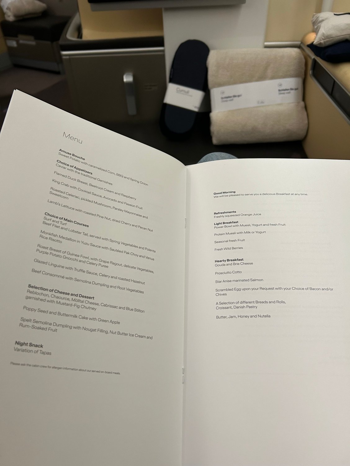 The Lufthansa Longhaul Menu Thread (business class / first class ...