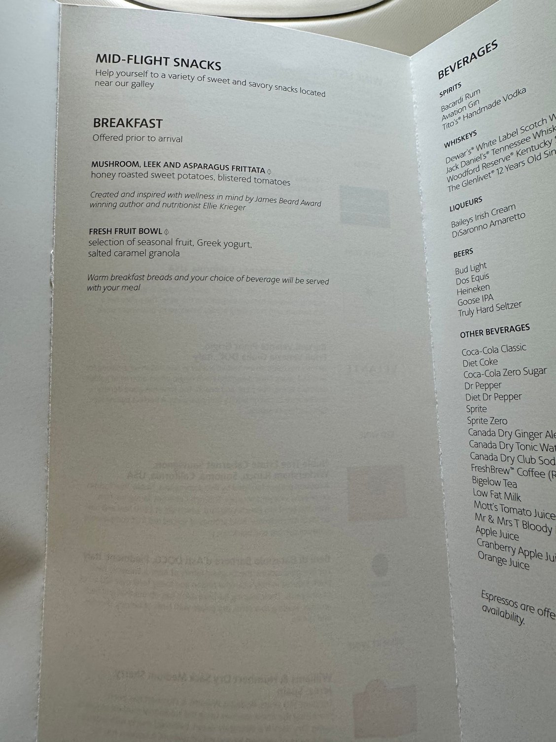 2024 AA International Meal / Meals - menu / photos / etc. (master ...