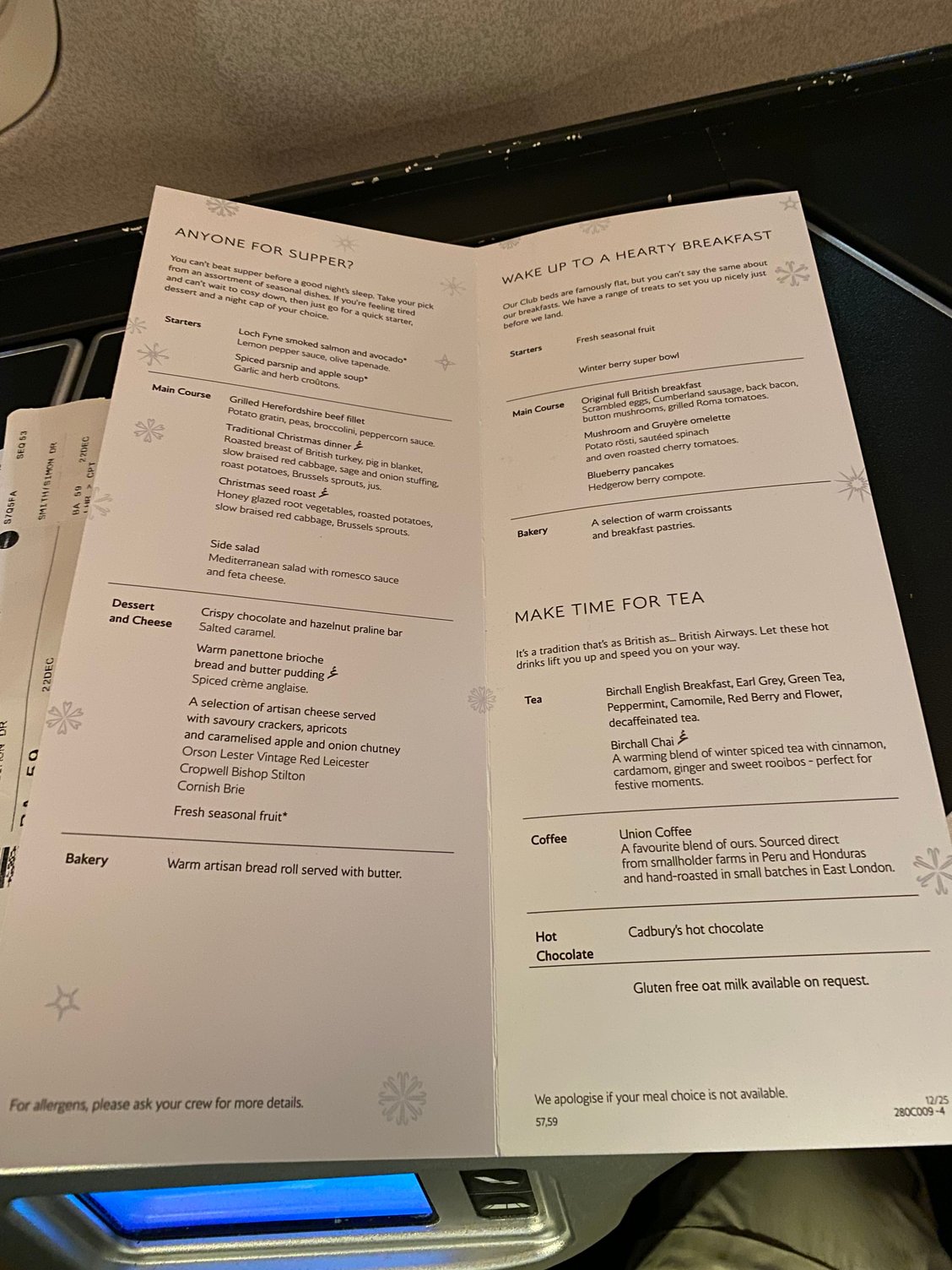 Long haul in-flight catering 2025 | Club World - Page 60 - FlyerTalk Forums