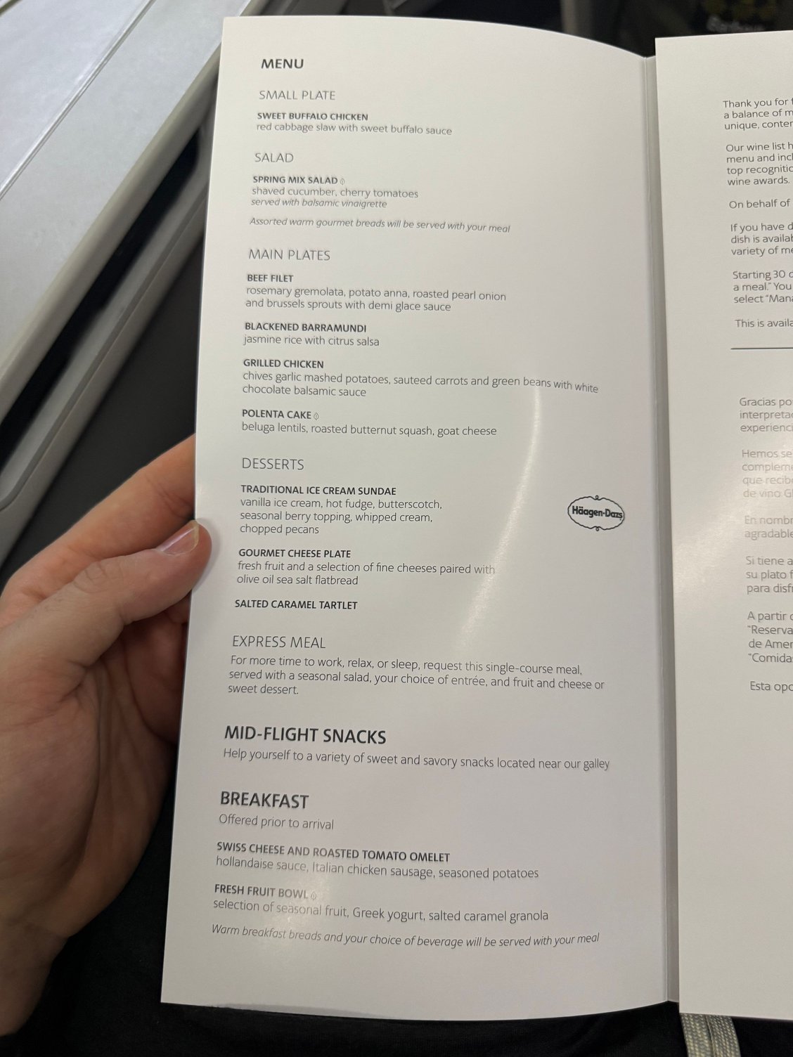 2025 AA International Meal / Meals - menu / photos / etc. (master ...