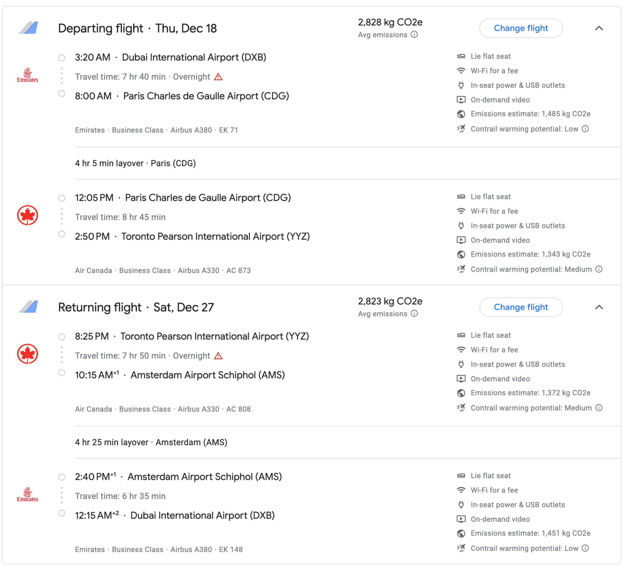 AC/EK: DXB-YYZ/YWG US$2775 J return over Xmas - FlyerTalk Forums