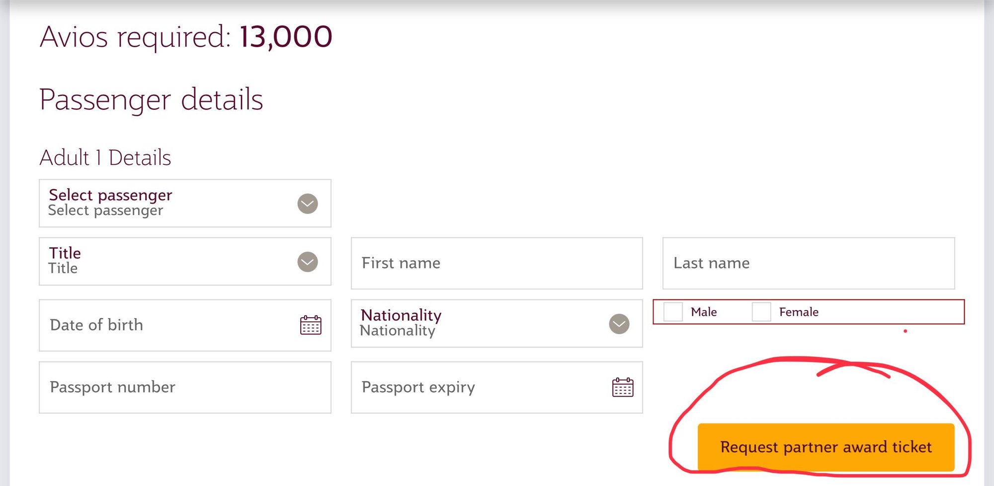 Booking Partner award ticket in QR website - FlyerTalk Forums