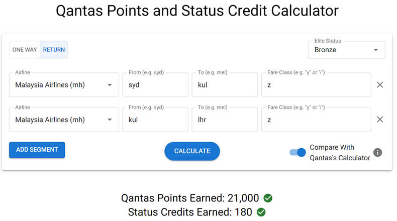 Earn status credits on Malaysia Airlines - FlyerTalk Forums