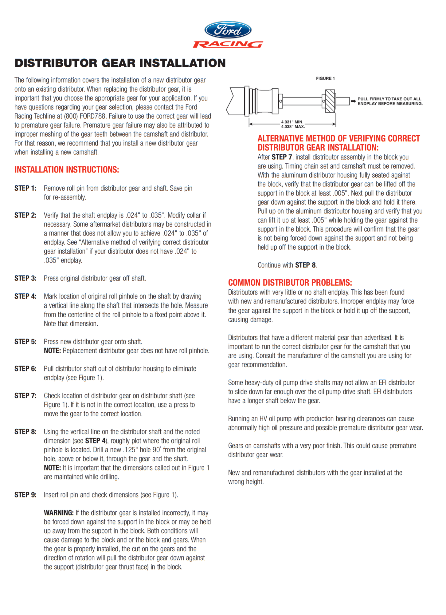 Distributor Gear Mesh - Ford Truck Enthusiasts Forums