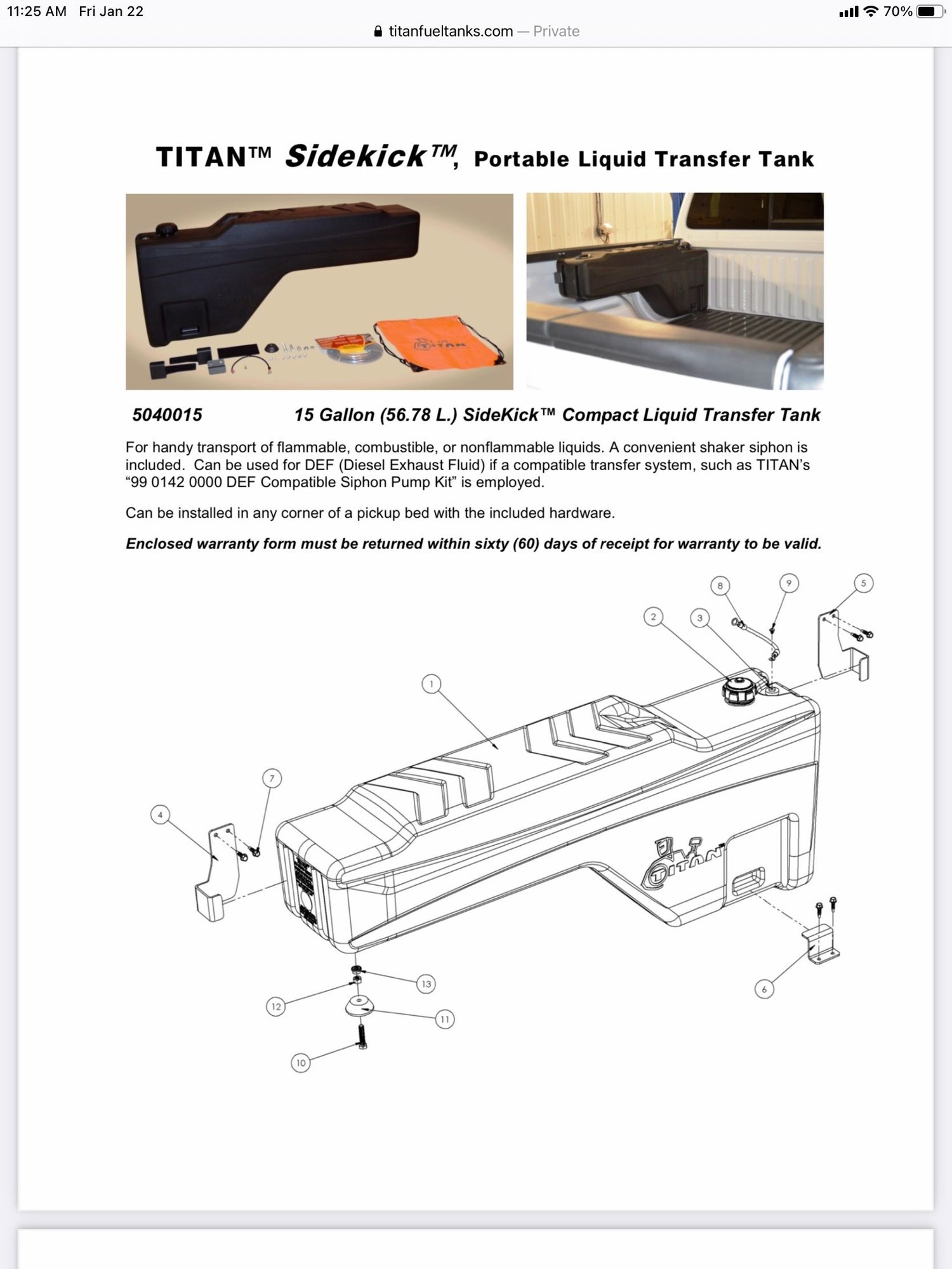 Titan sidekick fuel tank - Ford Truck Enthusiasts Forums