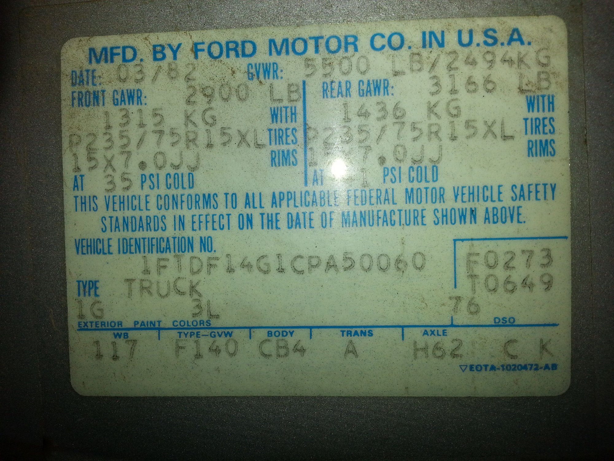 Reading Axle Tag to Find Gear Ratio - Ford Truck Enthusiasts Forums