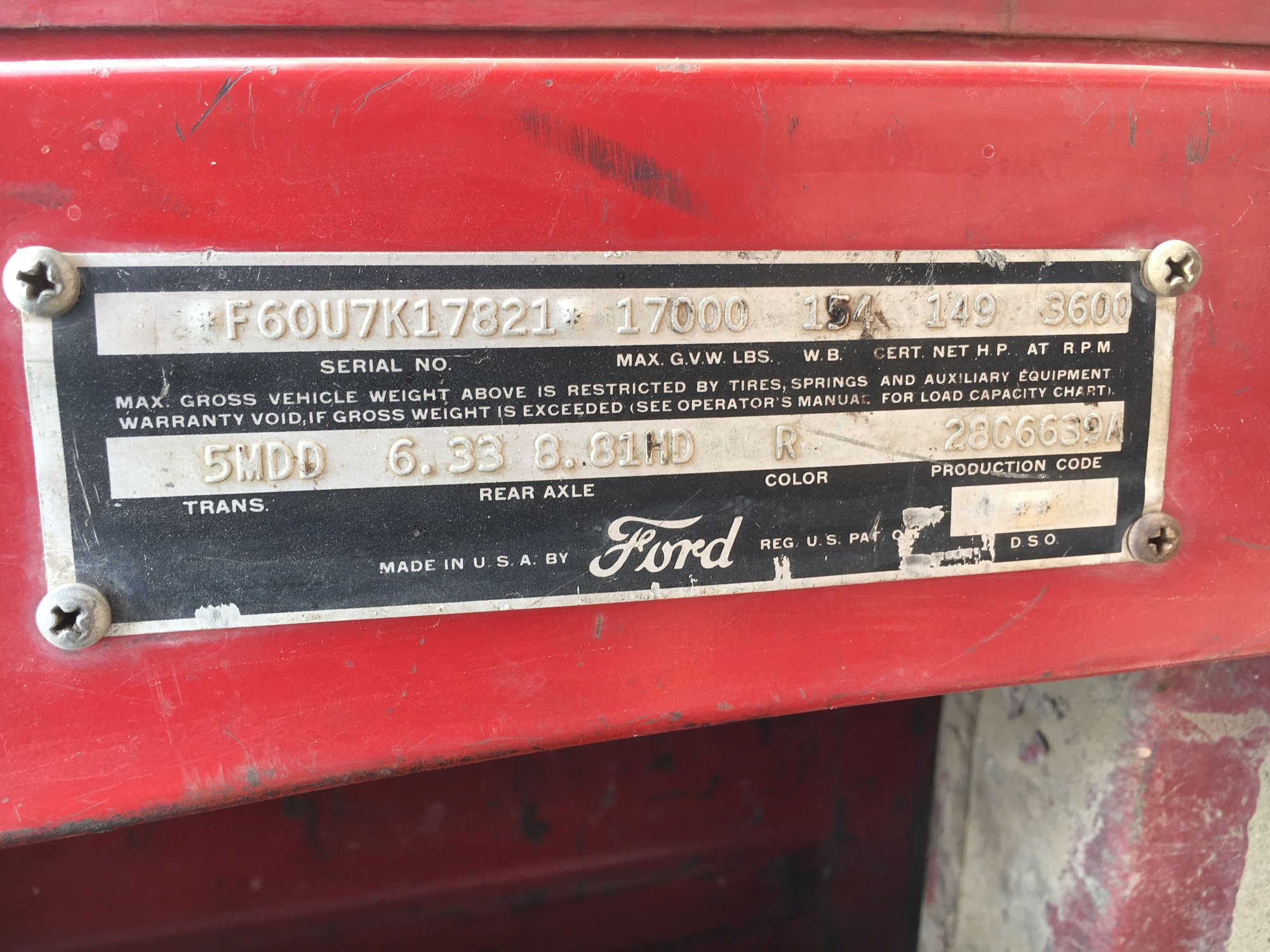 1957 F600 - Need help decoding options - Ford Truck Enthusiasts Forums