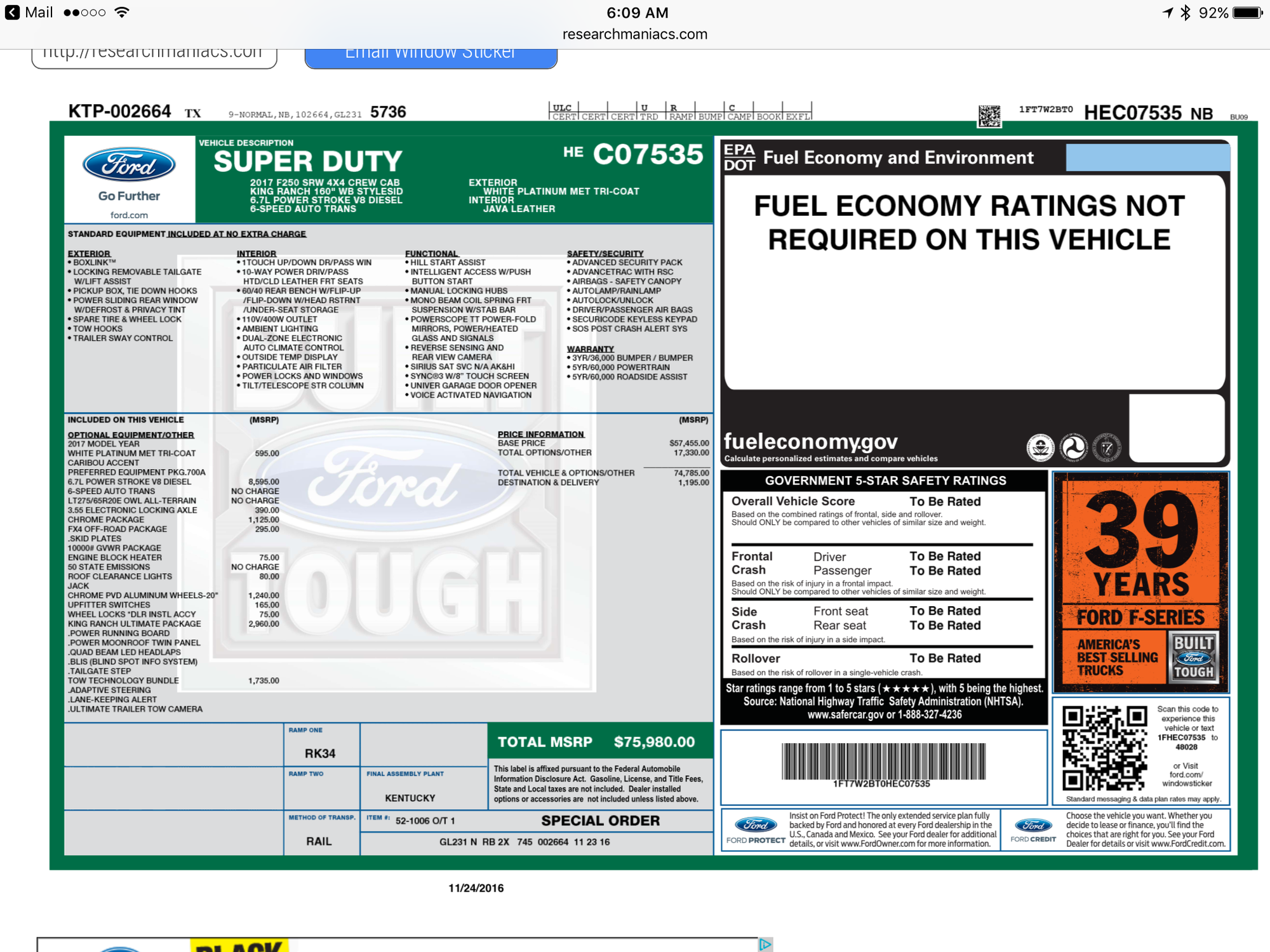 Window Sticker Posted - Ford Truck Enthusiasts Forums