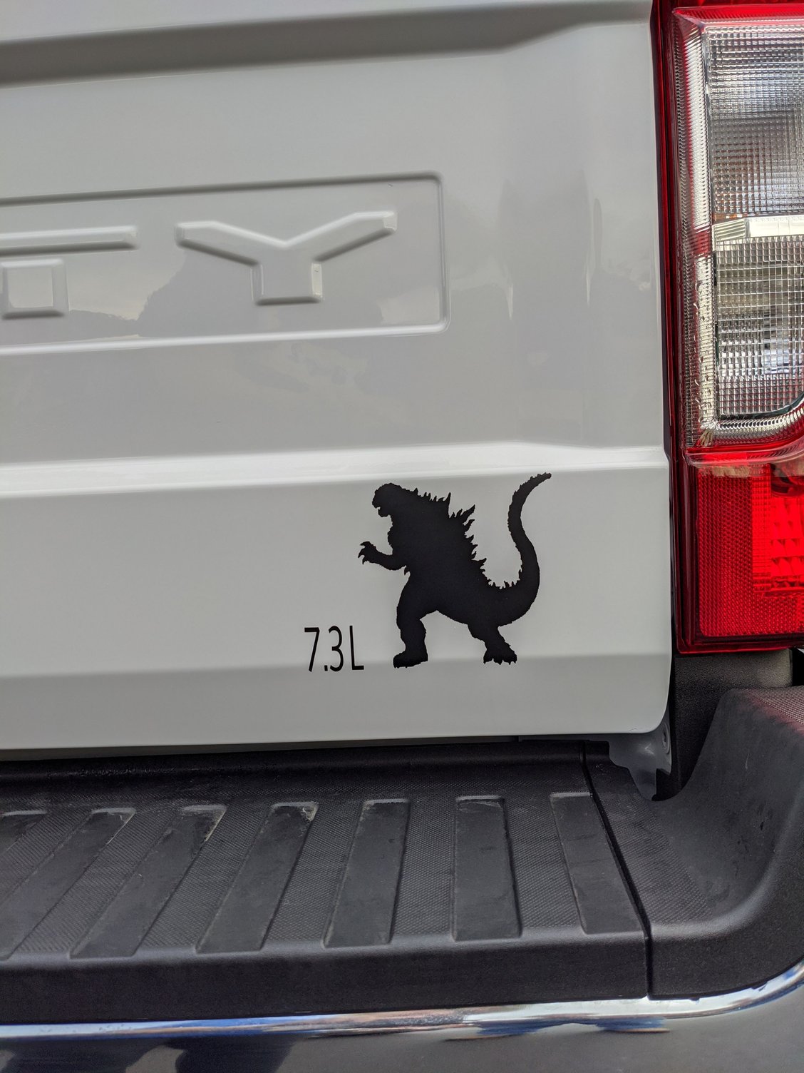 3 Godzilla 7.3 L ....Truck Decal Sticker.....fits Ford F250 & F350 ...