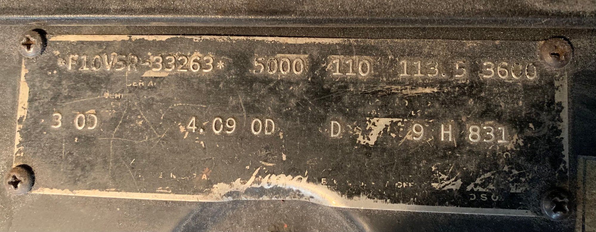 1955 F100 VIN plate and raised letter stamp set - Ford Truck ...