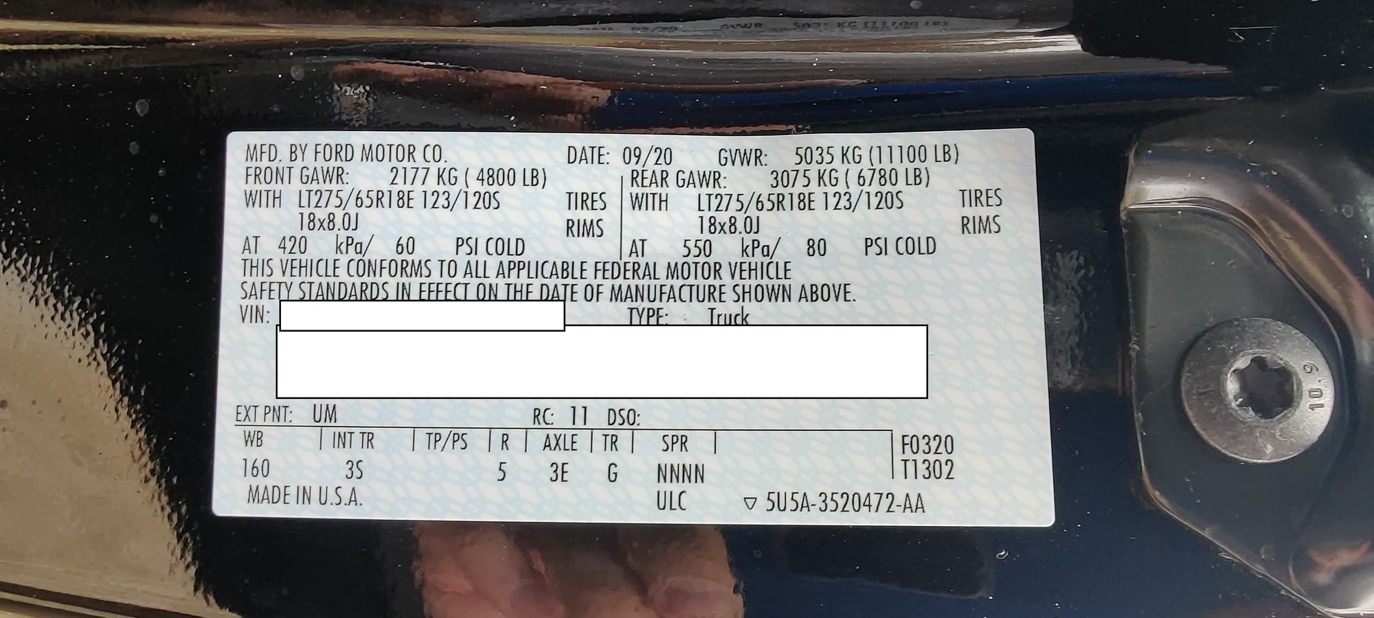 2020+ F250 with 10,800 gvrw PAYLOAD STICKERS! - Page 2 - Ford Truck ...