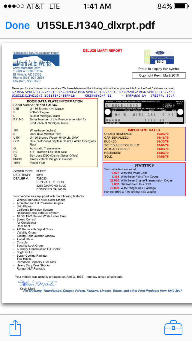 New Marti Report 1979 Bronco XLT - Ford Truck Enthusiasts Forums