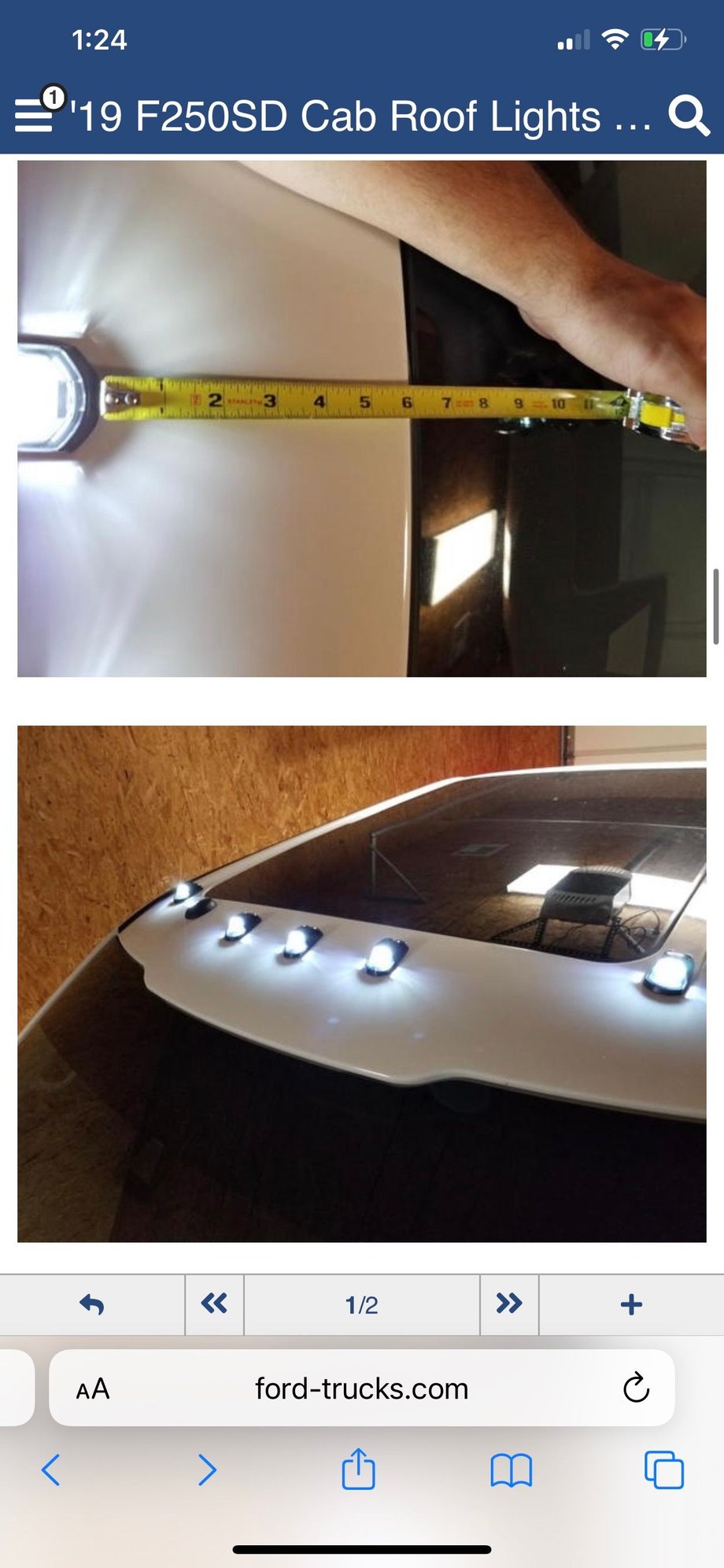 Top view pics of 2020-2022 F250/F350 Cab lights installed - Ford Truck ...