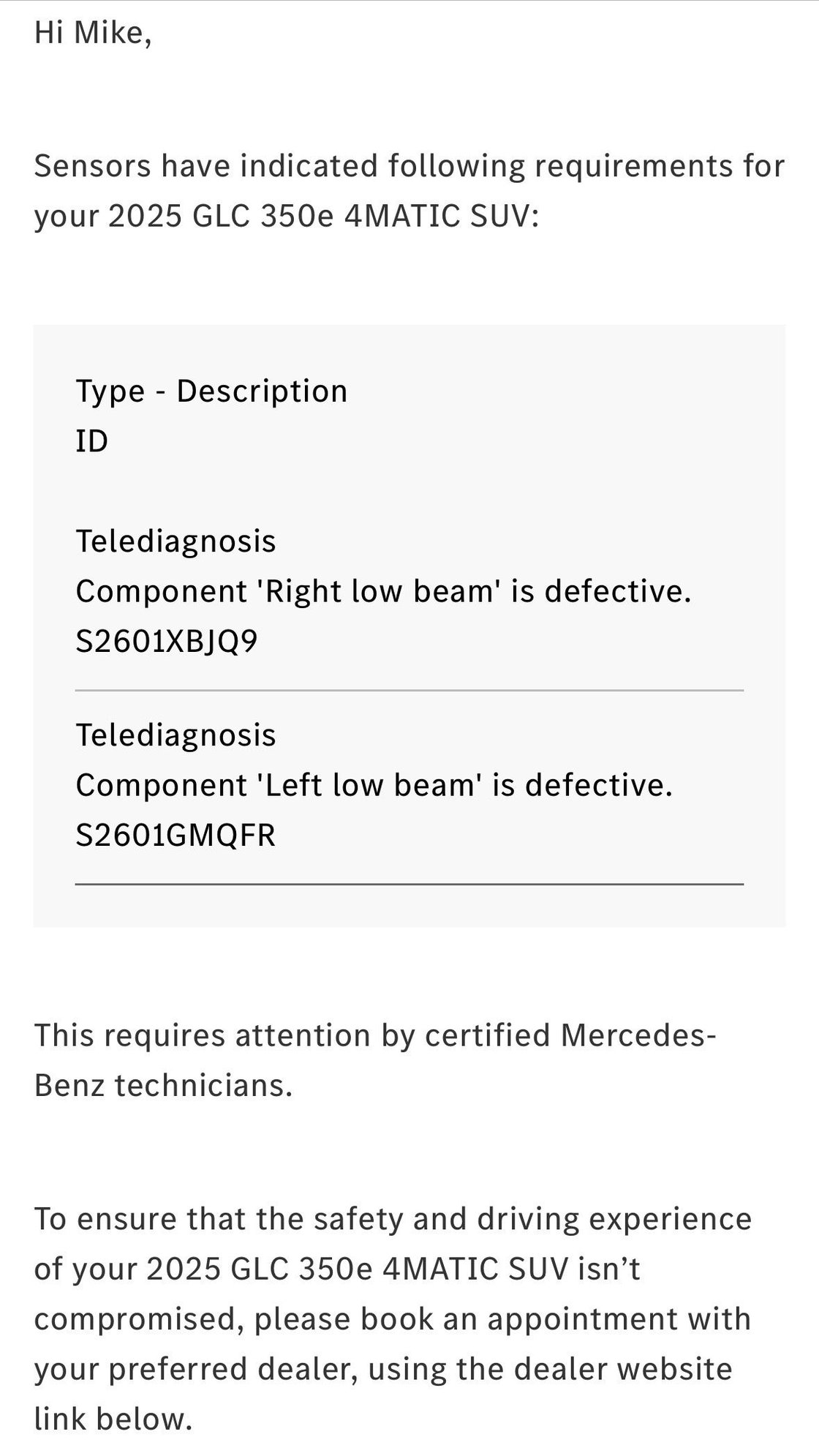 Right and left low beam faulty...but they're not - MBWorld.org Forums