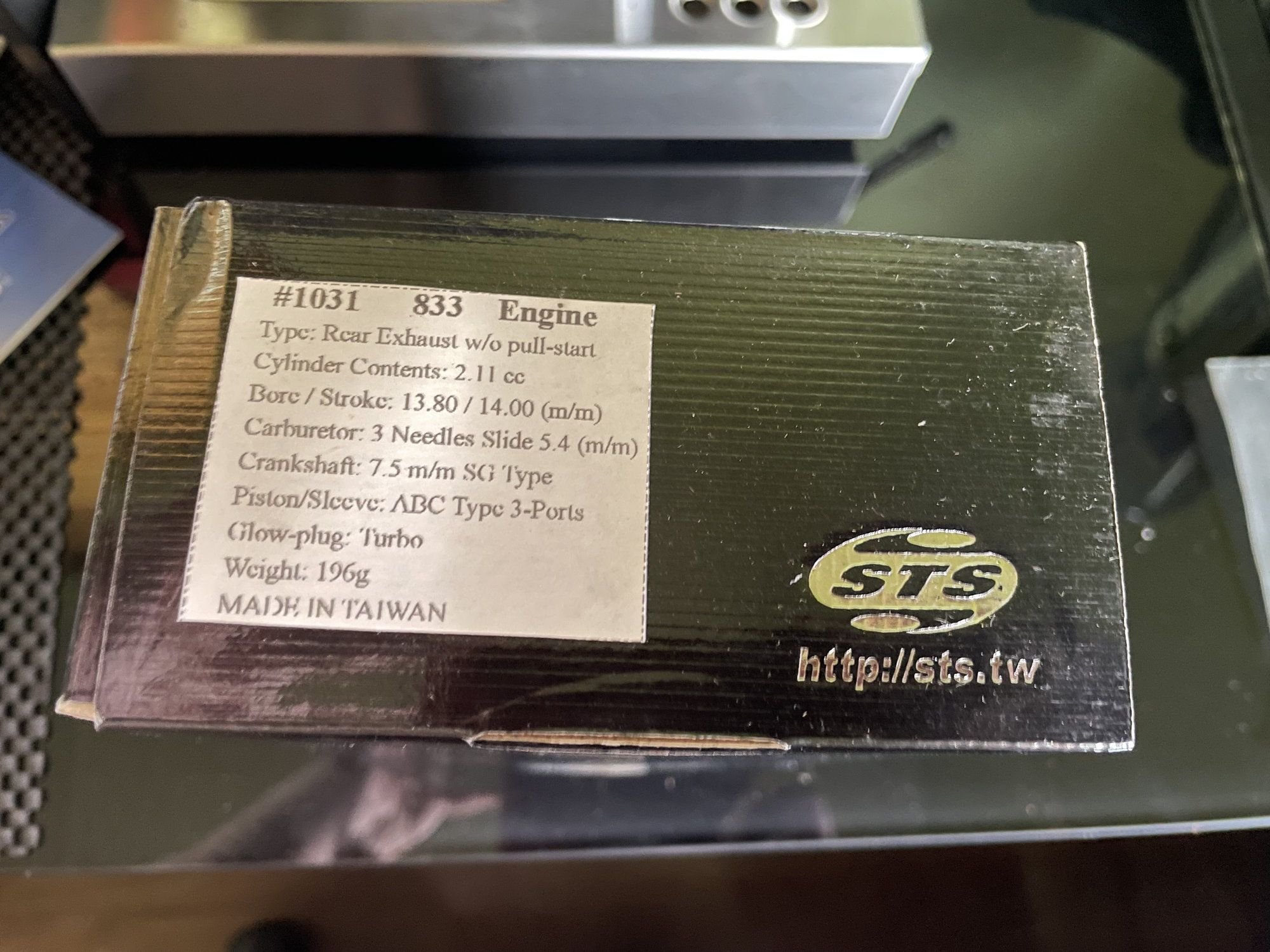 STS 833 (#1031) .12 rear exhaust nitro engine for a 1/10th nitro tourer ...