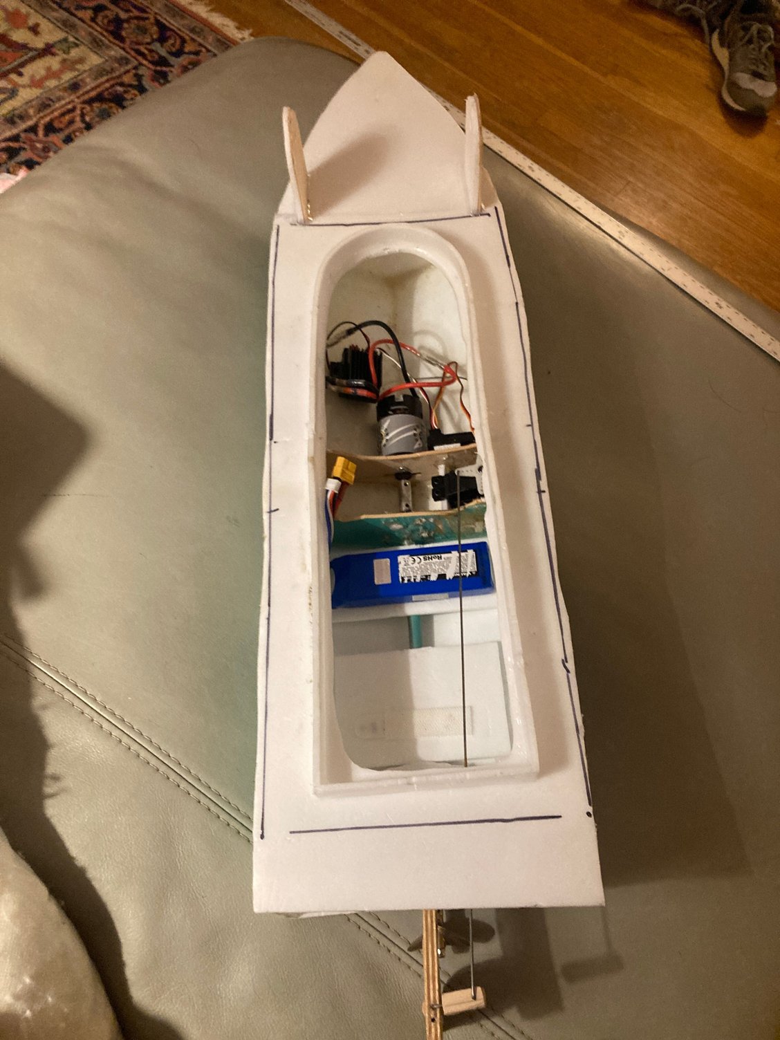 Custom foamboard monohull - Problems turning left? - RCU Forums