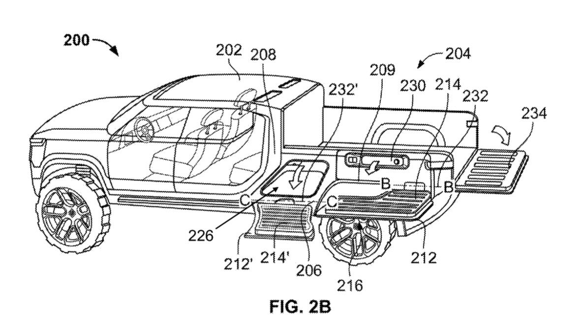 Rivian patents Ram Box-like bed storage system