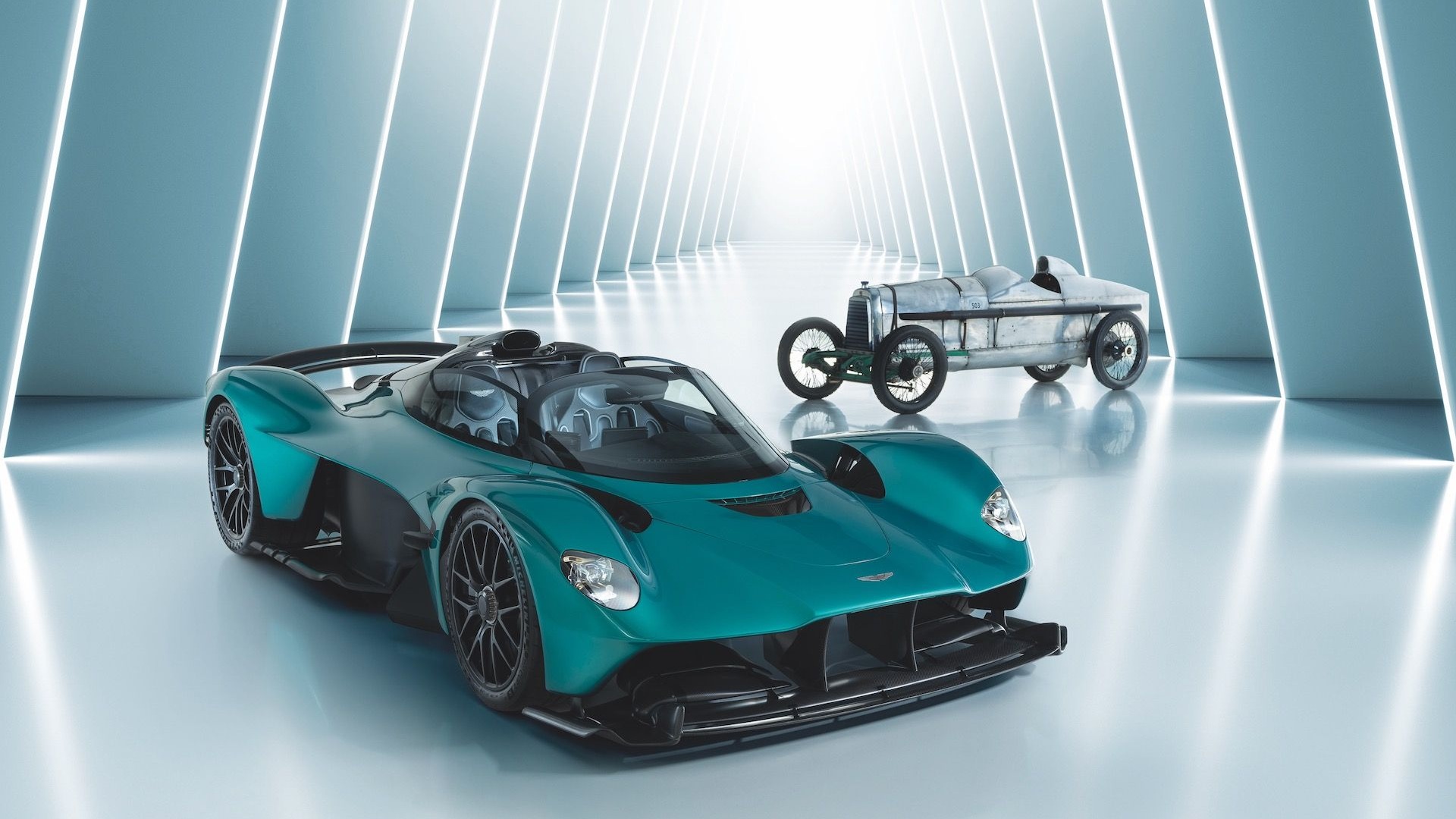 Aston Martin Valkyrie and 1923 Razor Blade race car