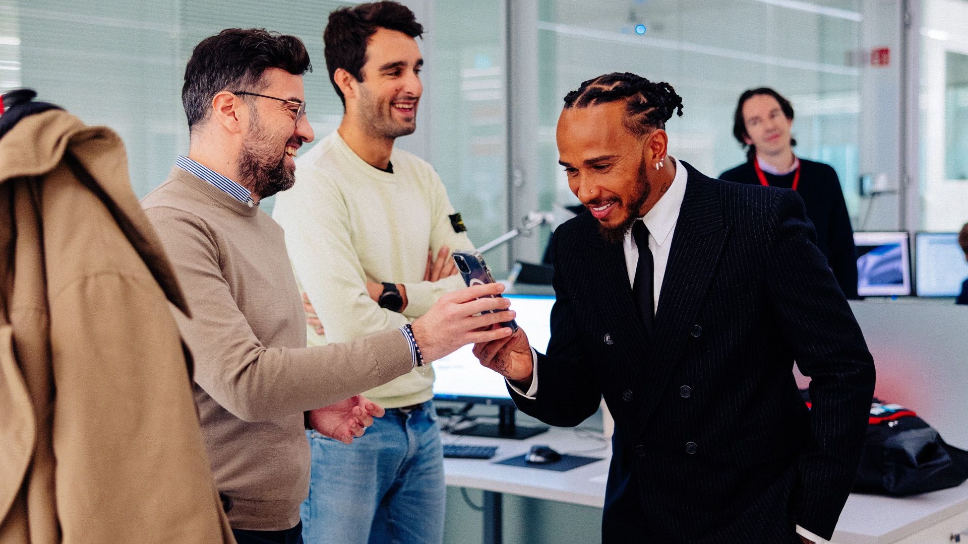 Lewis Hamilton spends his first day at Ferrari