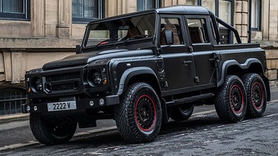 Kahn Design rolls out 6-wheeled Flying Huntsman Defender pickup