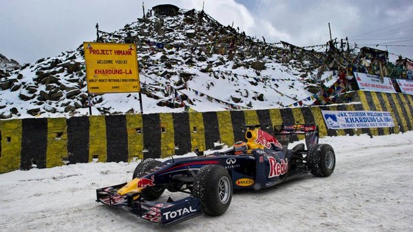 Red Bull F1 Car Drives The World's Highest Road