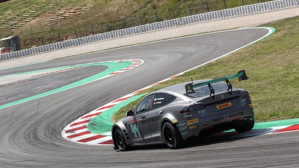 Tiff Needell drives the Electric GT Tesla Model S race car