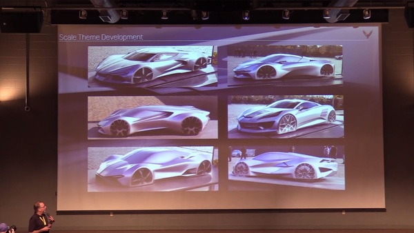 Design sketches that led to the mid-engine C8 2020 Chevrolet Corvette