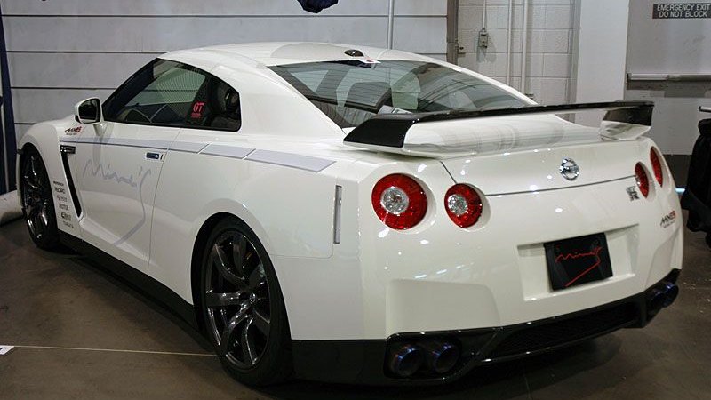 14 R35 Nissan GT-Rs on the SEMA show floor